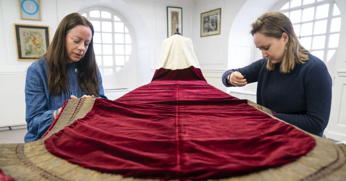 A first glimpse at Their Majesties' Coronation robes... | The Royal Family
